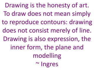 Artist quotes about drawing for display or discussion | PPT