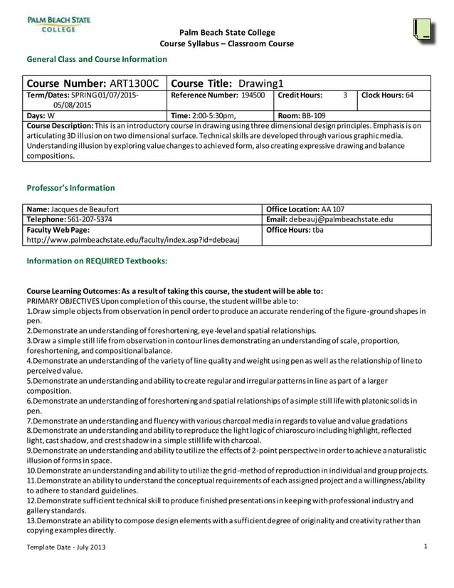 Drawing 1 Syllabus | DOCX