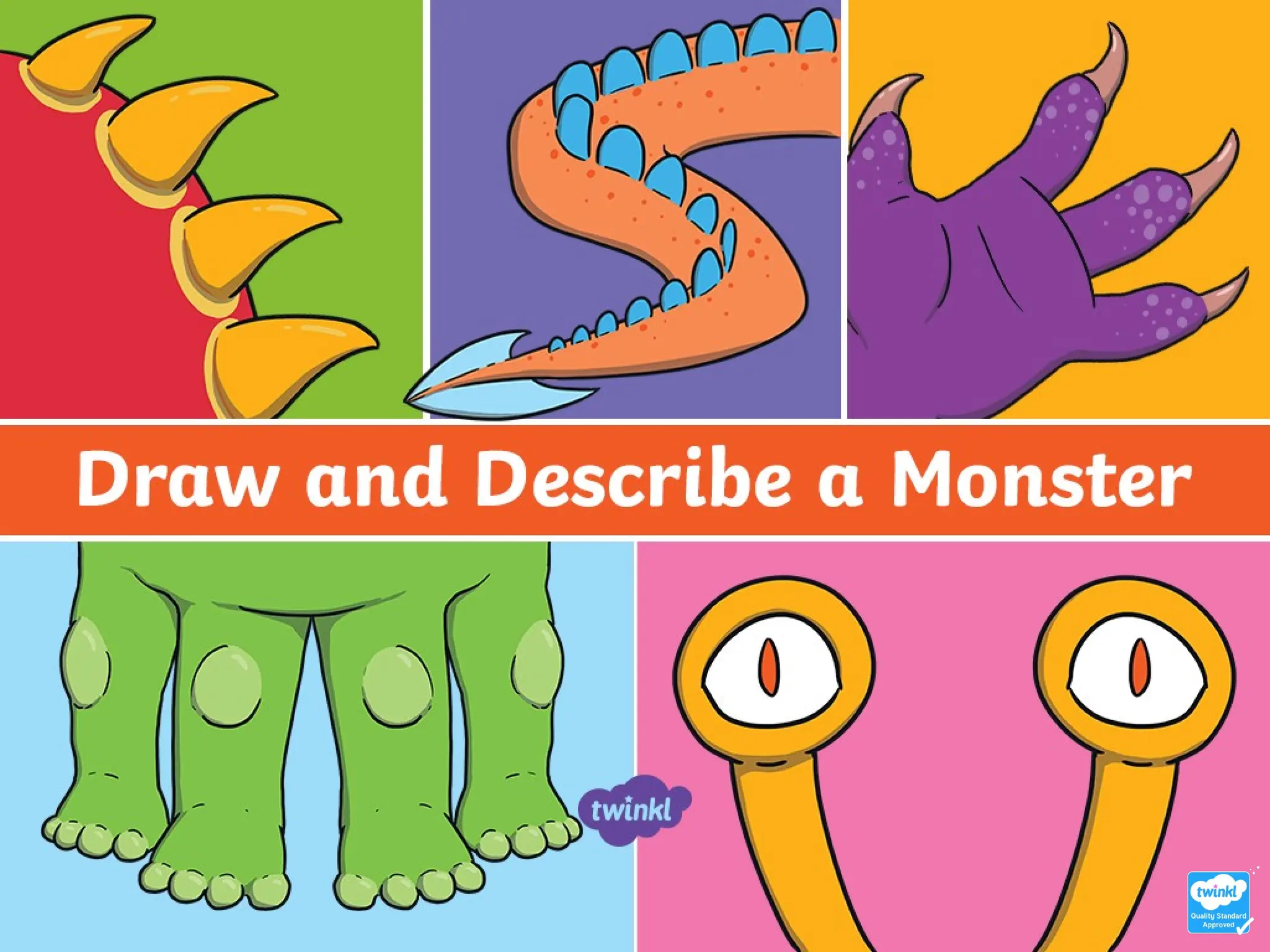 Drawing a Monster Presentation adjectives | PPTX