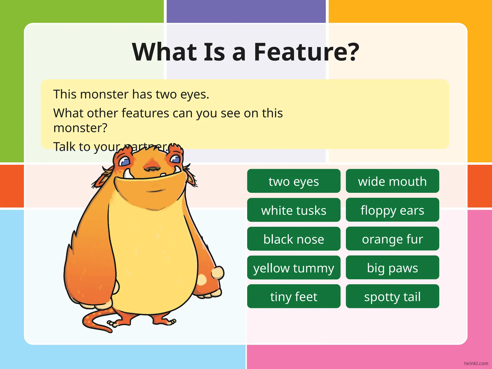 Drawing a Monster Presentation adjectives | PPT