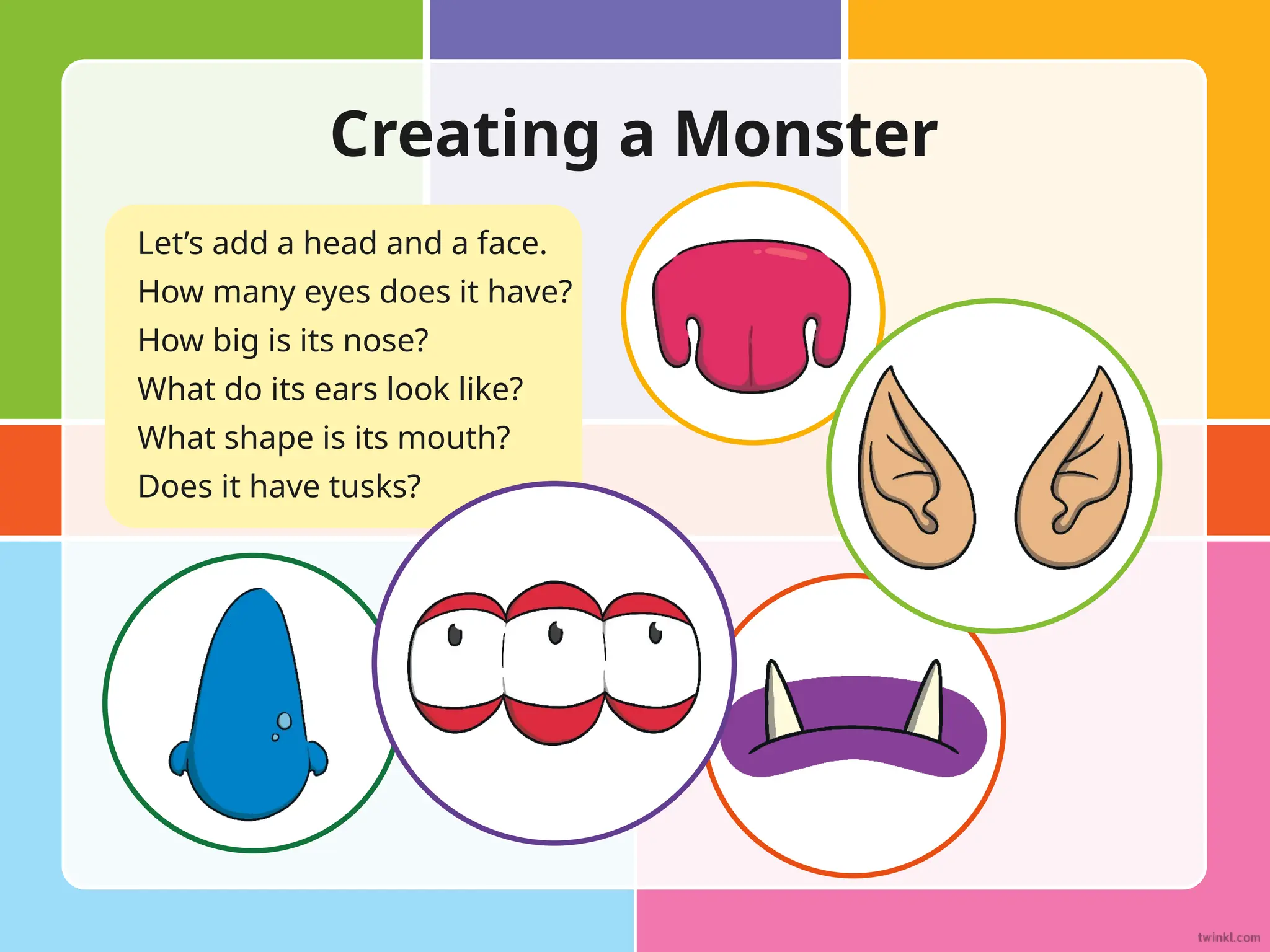 Drawing a Monster Presentation adjectives | PPT