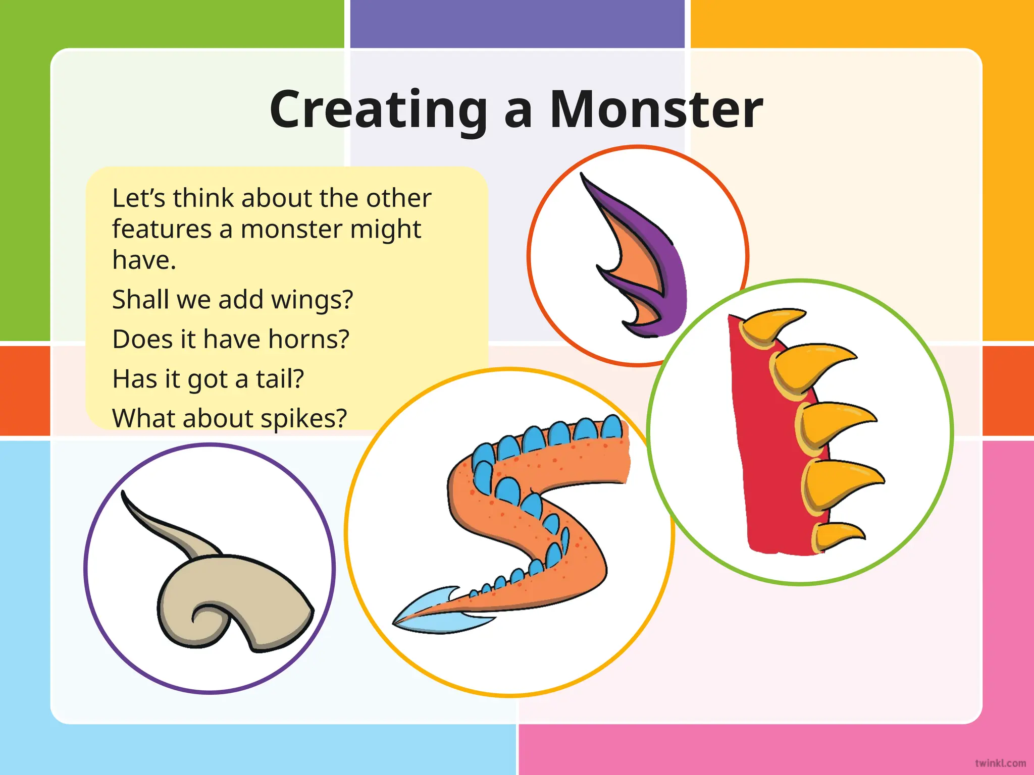 Drawing a Monster Presentation adjectives | PPT