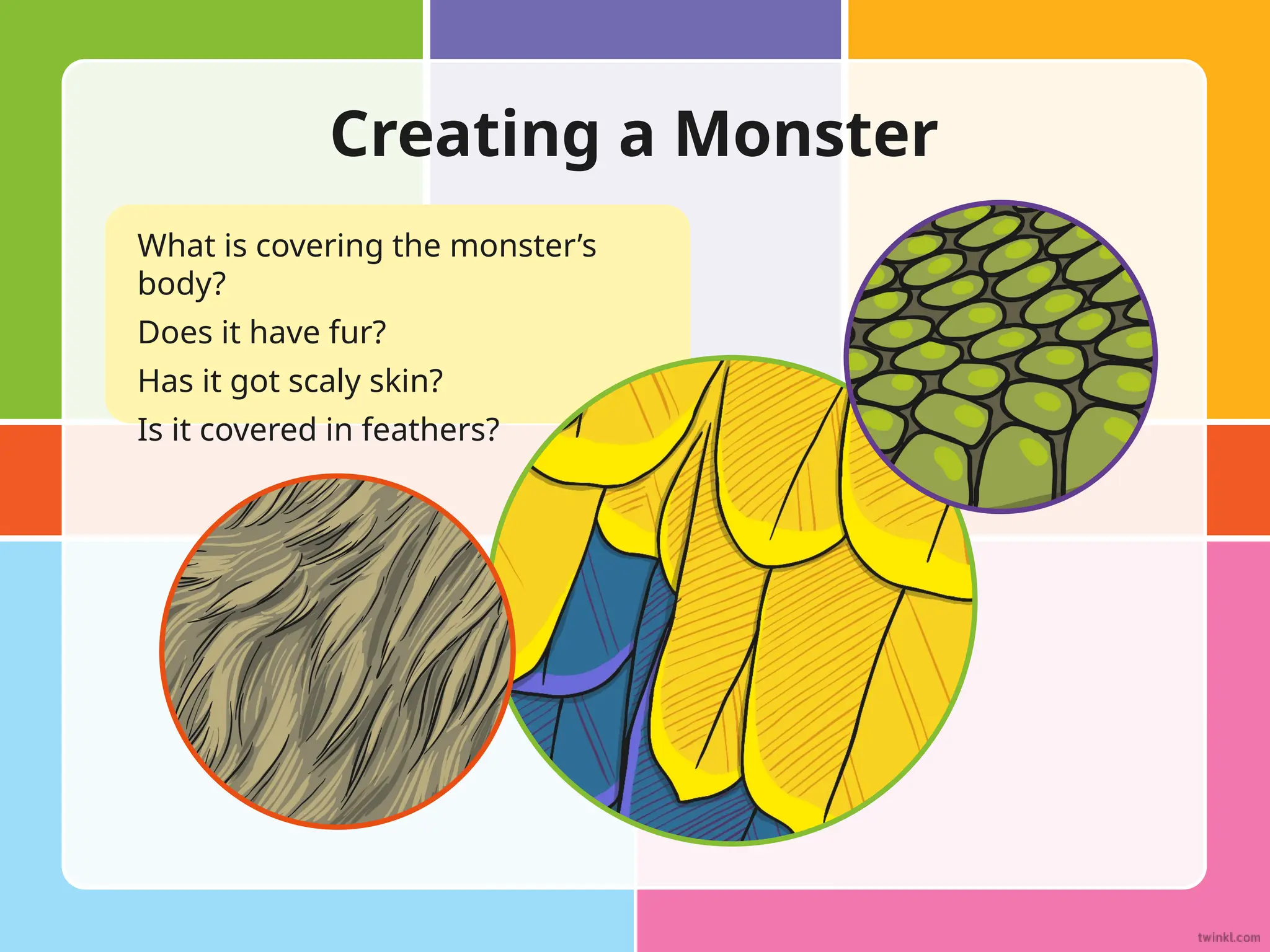 Drawing a Monster Presentation adjectives | PPT