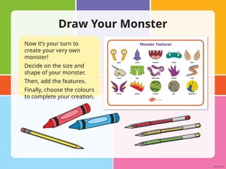 Drawing a Monster Presentation adjectives | PPT