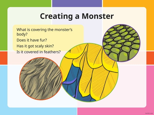 Drawing a Monster Presentation adjectives | PPT
