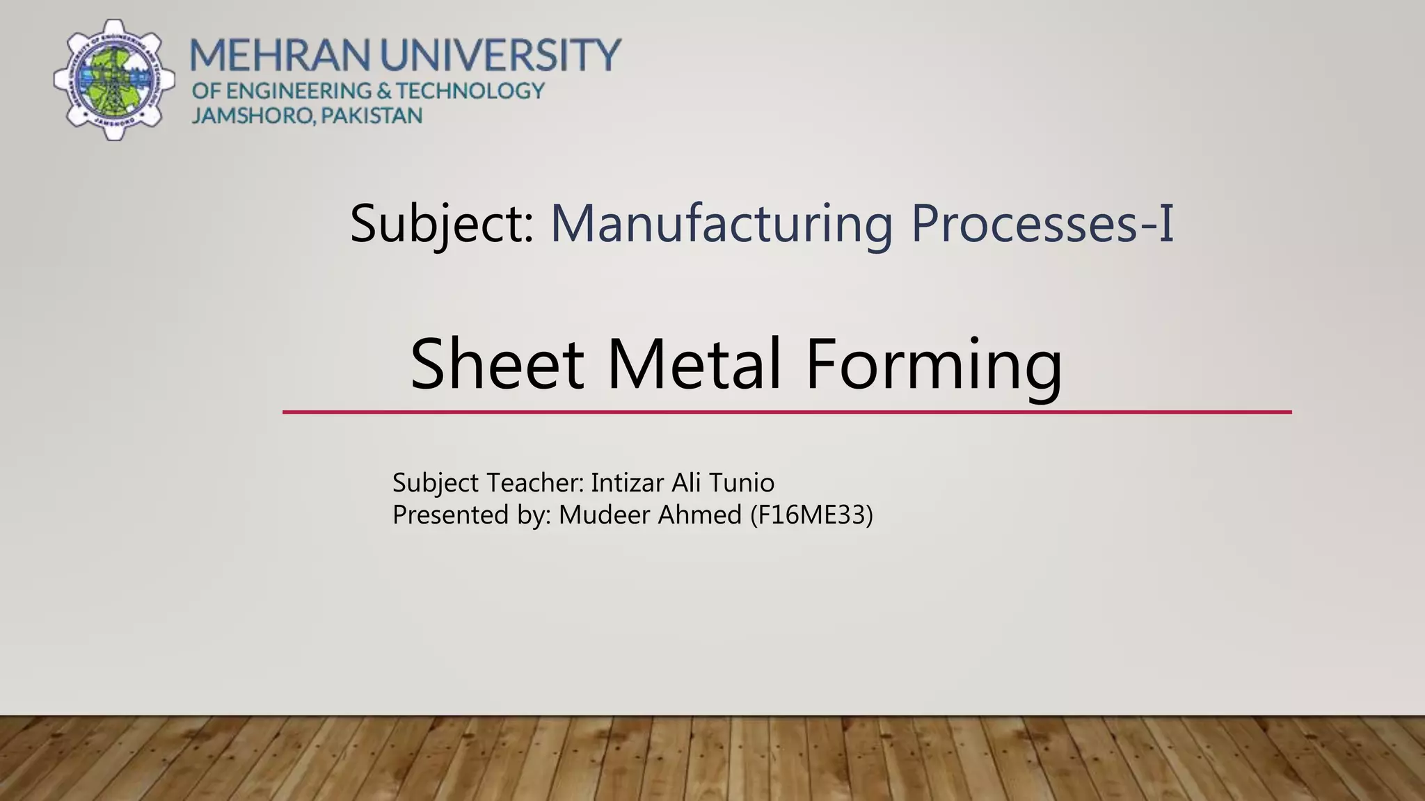 Sheet metal forming | PPT