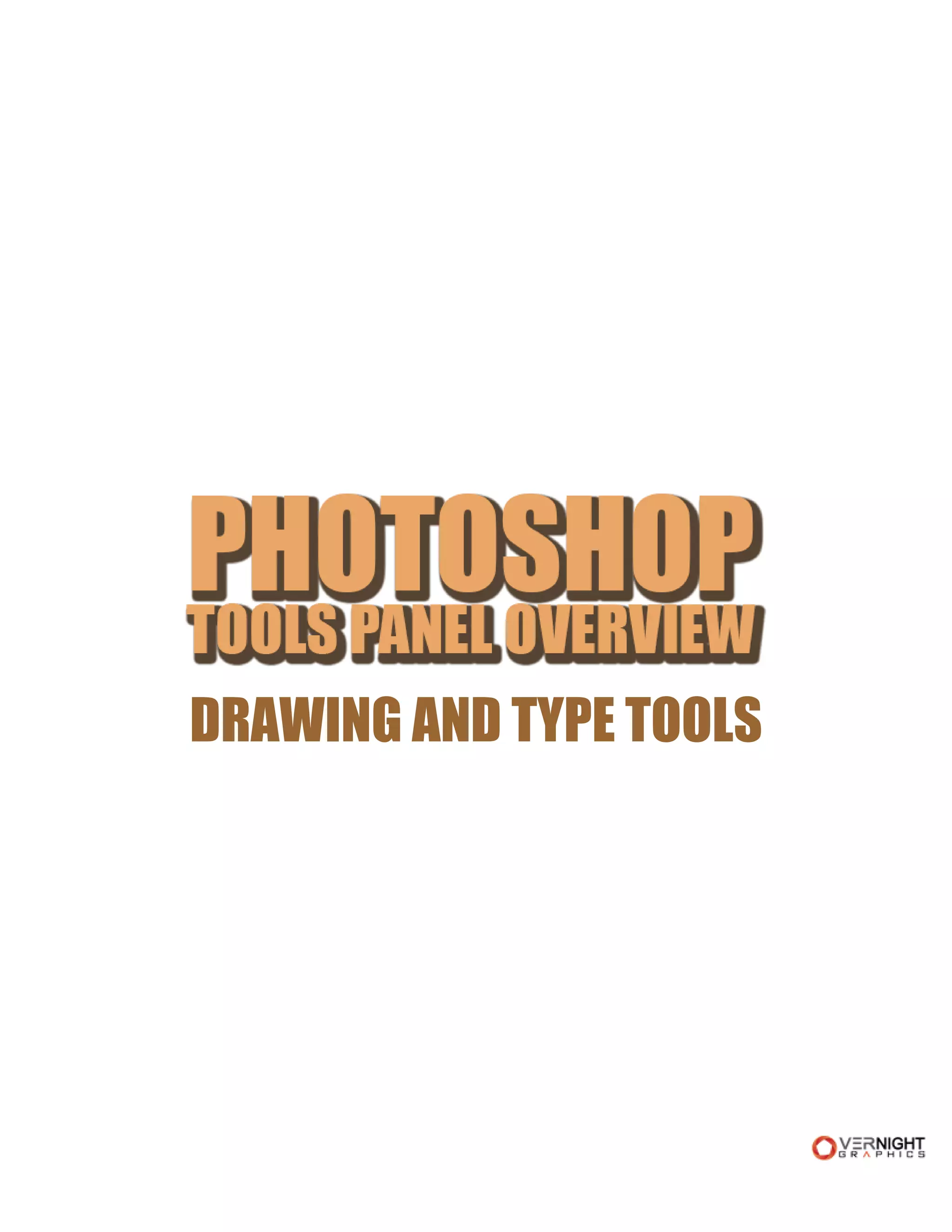 Drawing and type tools Of Photoshop | PDF