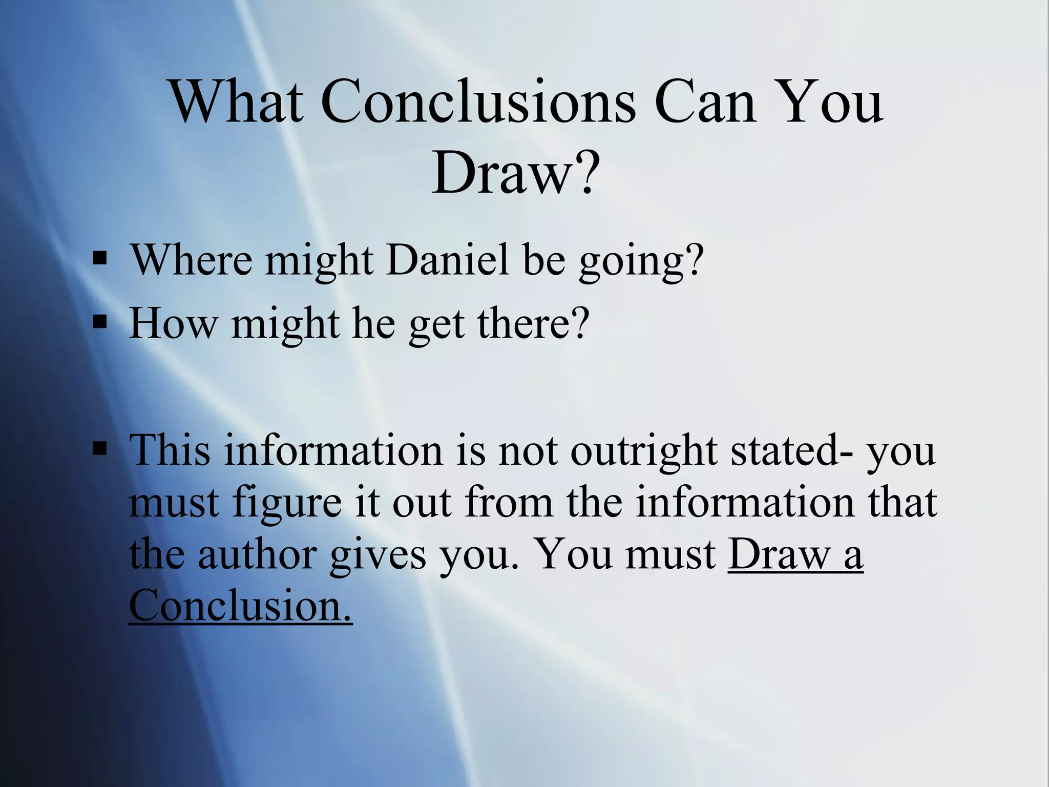 Drawing Conclusions PowerPoint | PPT