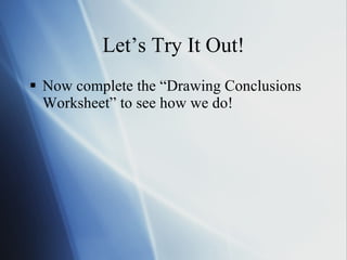 Drawing Conclusions PowerPoint | PPT