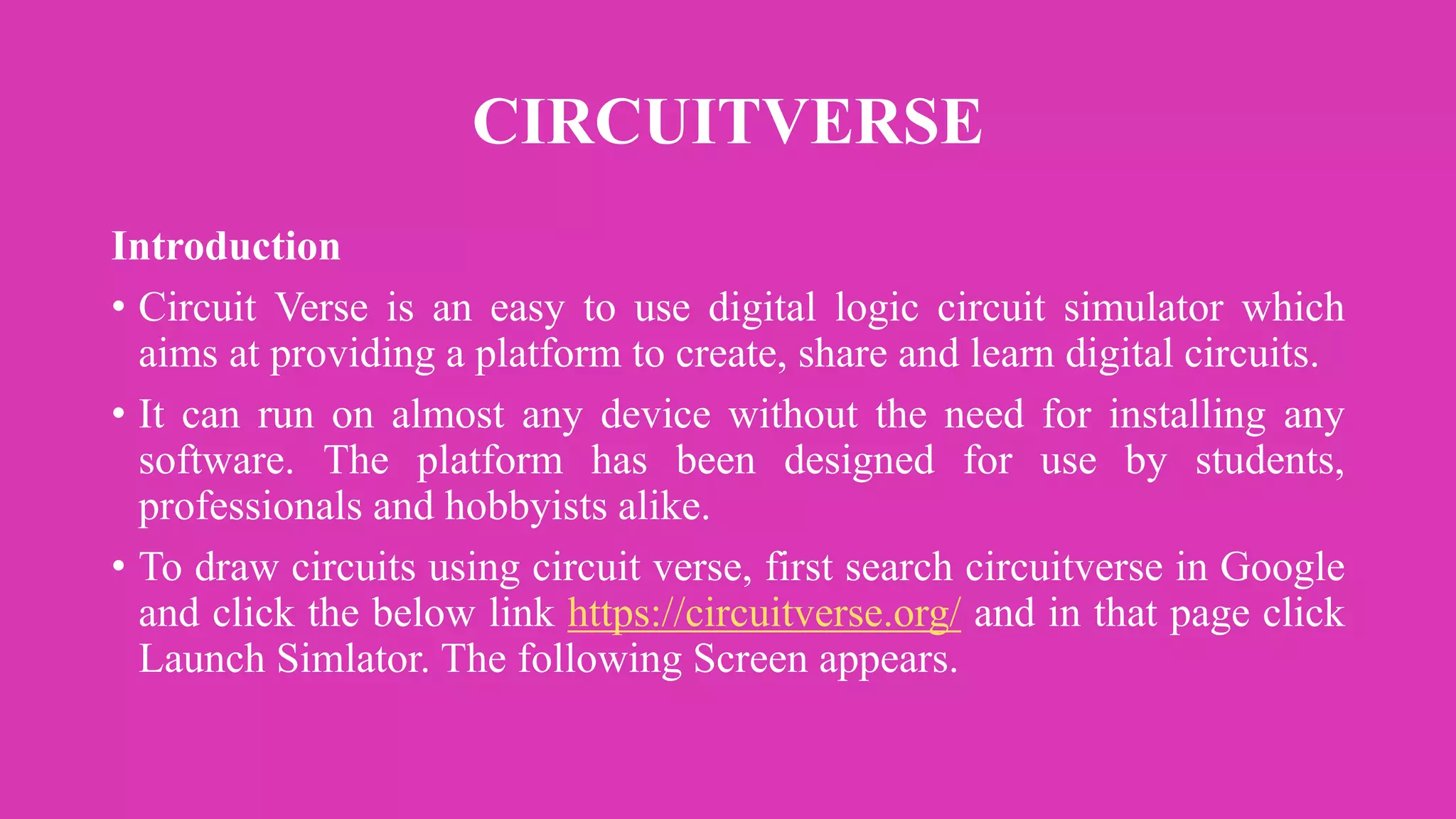 Drawing digital circuits using Circuitverse | PPTX