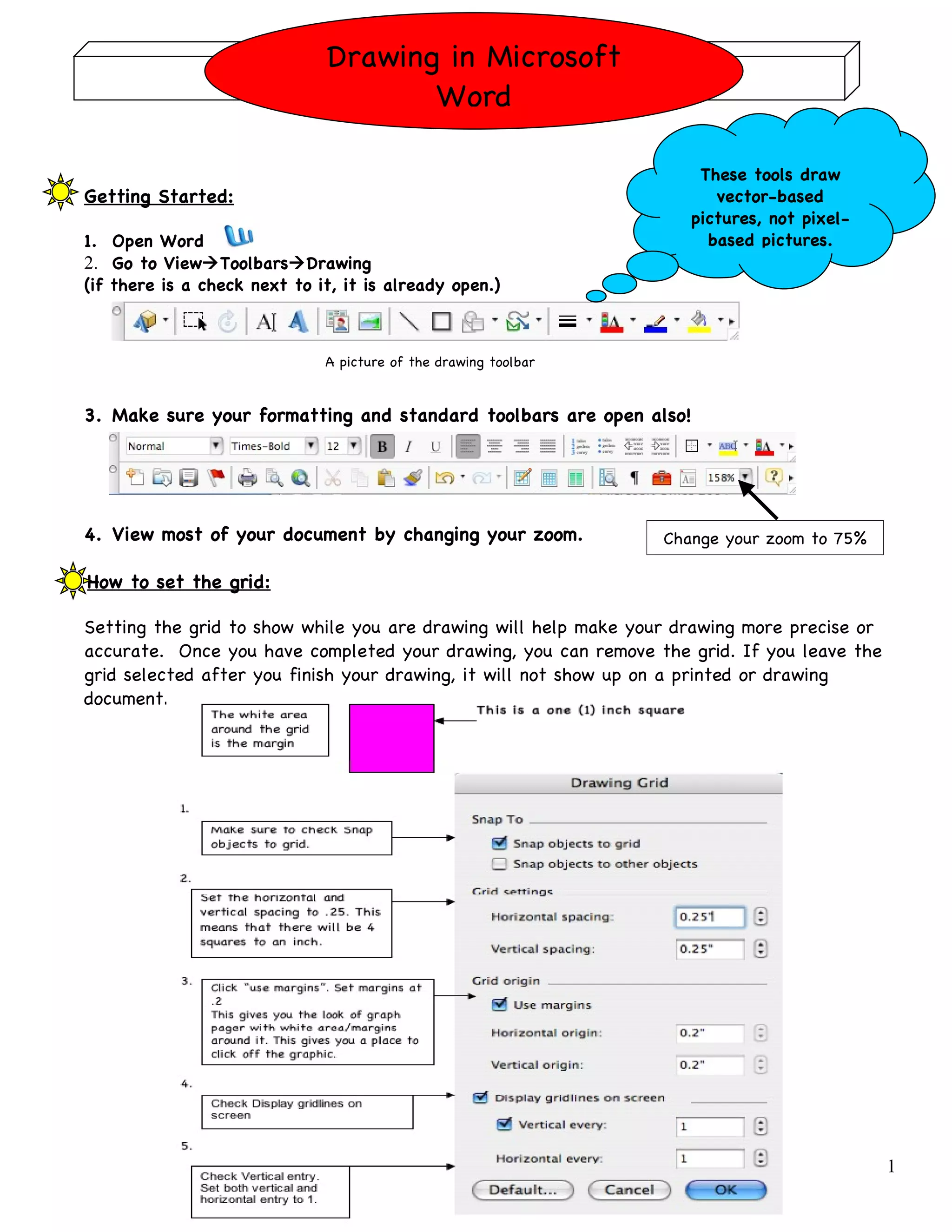 Drawing In Word Packet | DOC