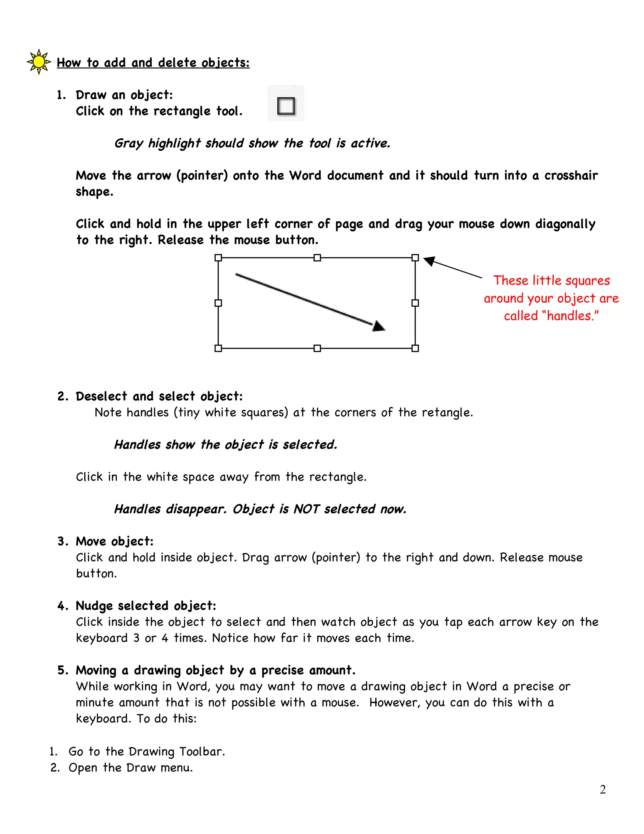 Drawing In Word Packet | DOC