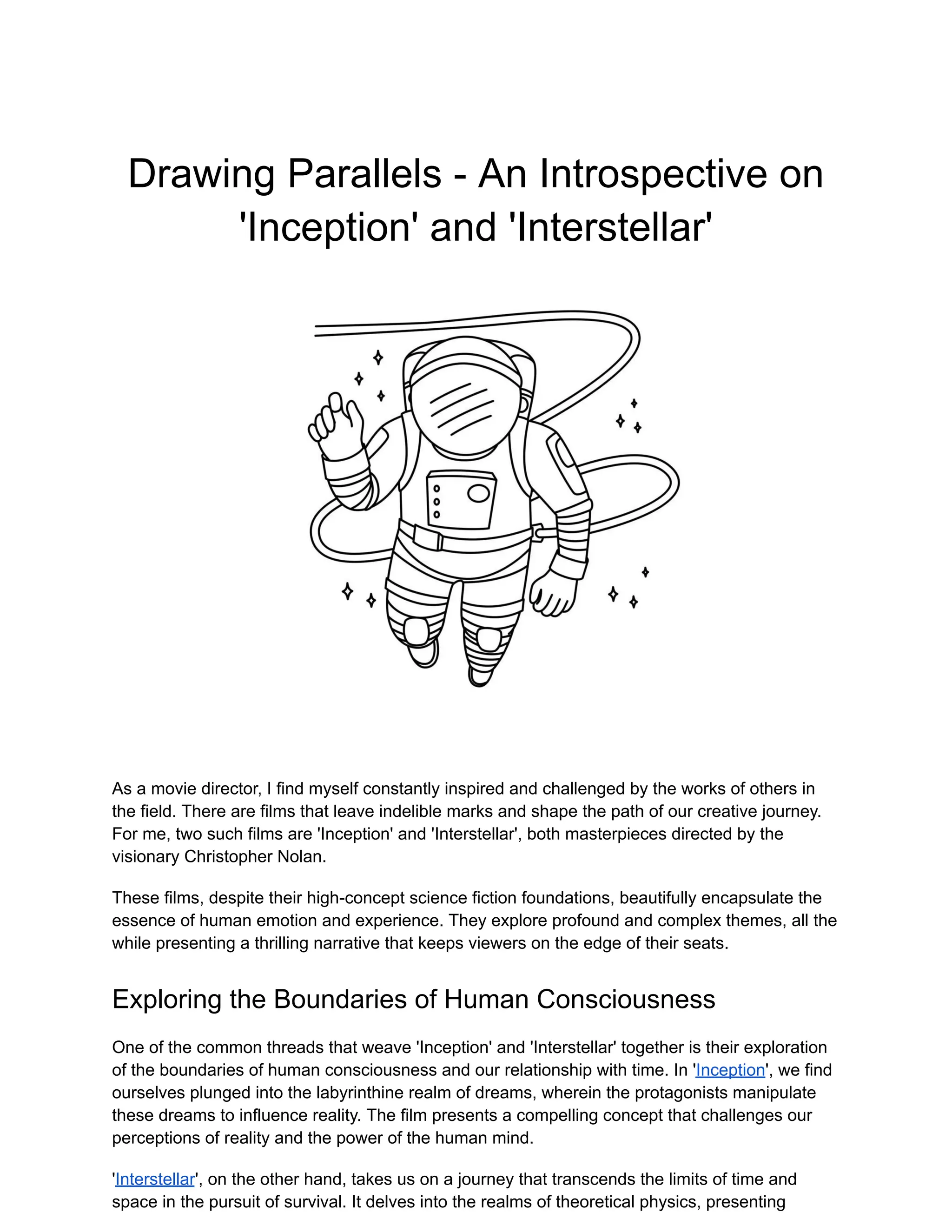 Drawing Parallels - An Introspective on 'Inception' and 'Interstellar ...