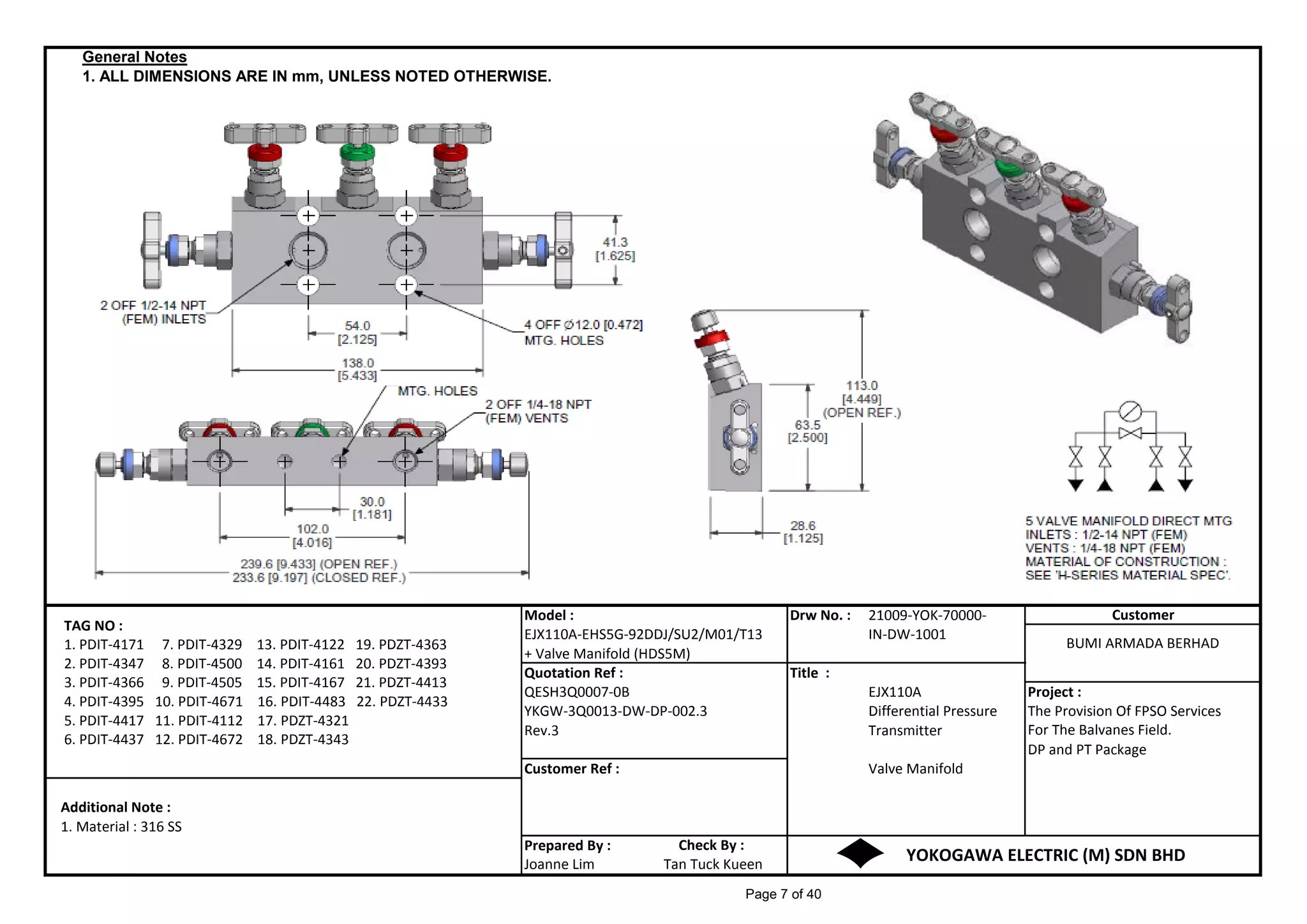 Drawing pdt manifold | PDF