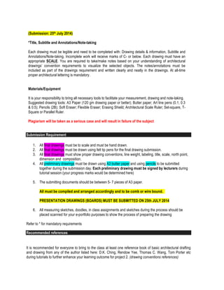 Drawing project 3(brief 2014) | PDF