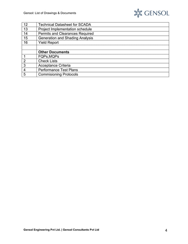 Drawings & Documents Required for Solar Projects | PDF