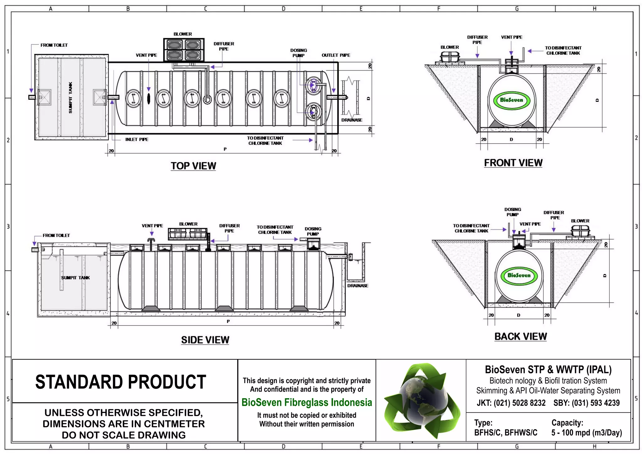 Drawing standard bio seven stp & wwtp (www.bioseven.co.id) | PDF