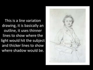 Drawing Technique Examples | PPTX | Drawing and Sketching | Arts and Crafts