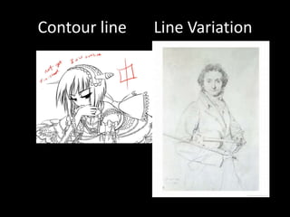 Drawing Technique Examples | PPTX | Drawing and Sketching | Arts and Crafts