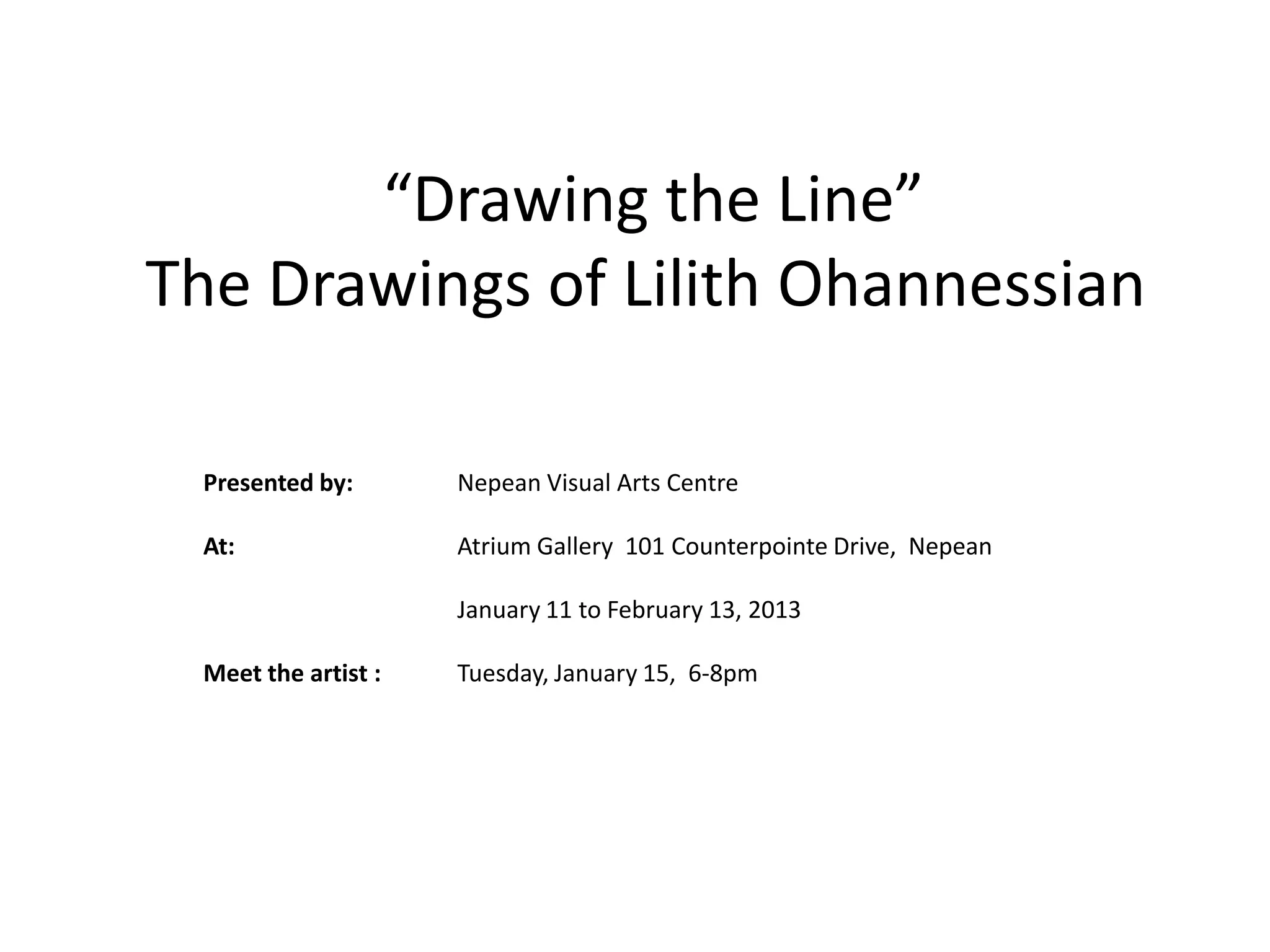 Drawing event by Nepean Visual Arts Centre | PPTX