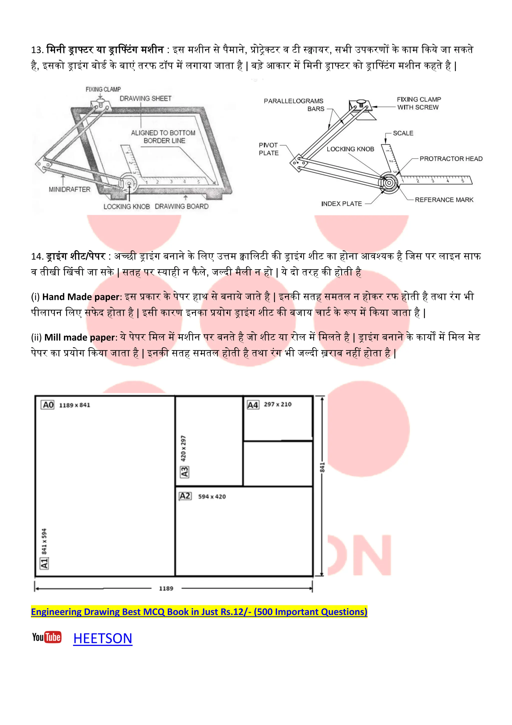 ITI Engineering Drawing Instruments and Tools List | PDF