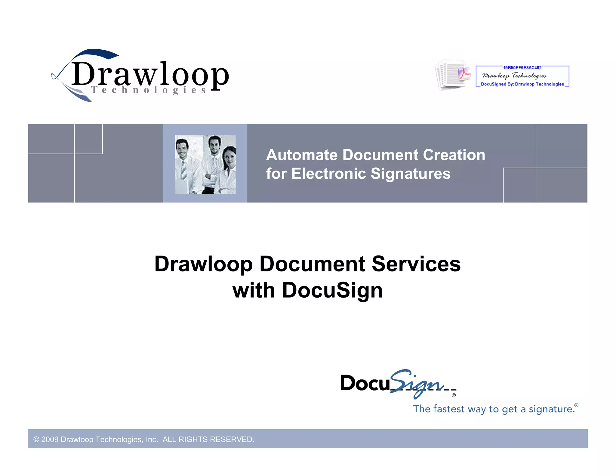 Drawloop With DocuSign Connect For Salesforce | PPT