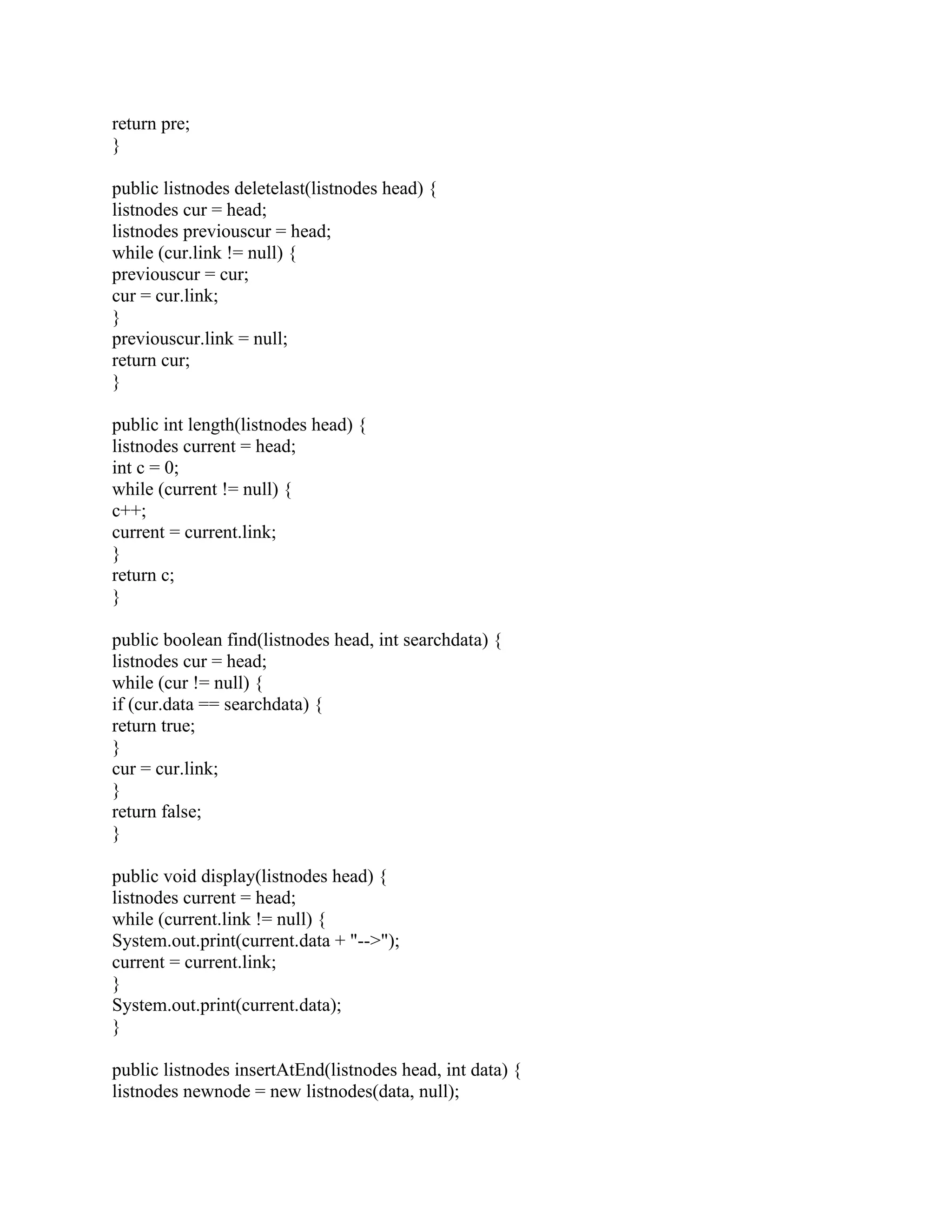 Draw memory map of this link list code and add insert at last ( java)-.pdf