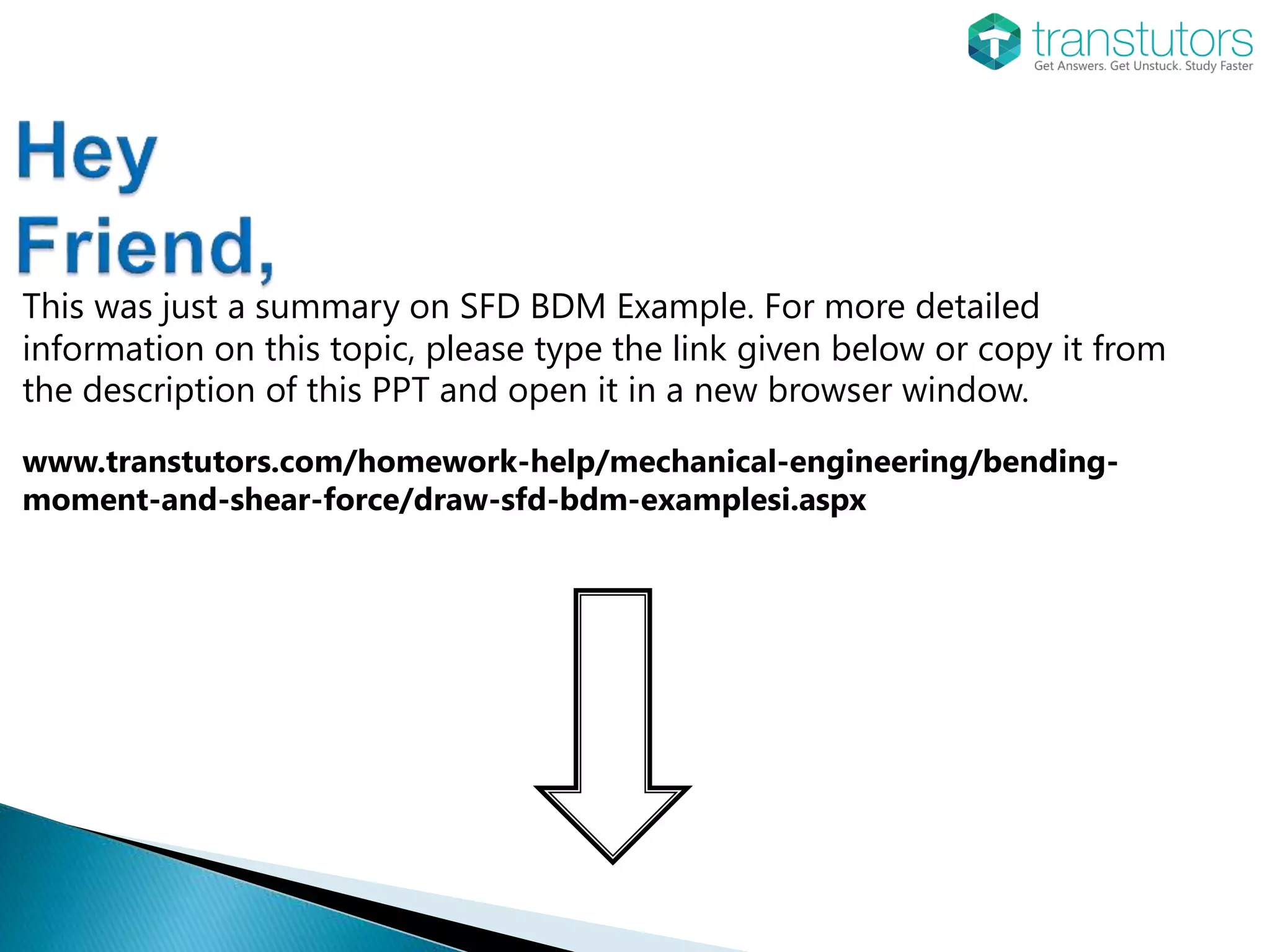 SFD BDM Example | Mechanical Engineering | PPTX