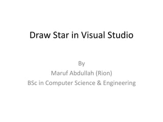 Draw Star in Visual Studio | PPTX