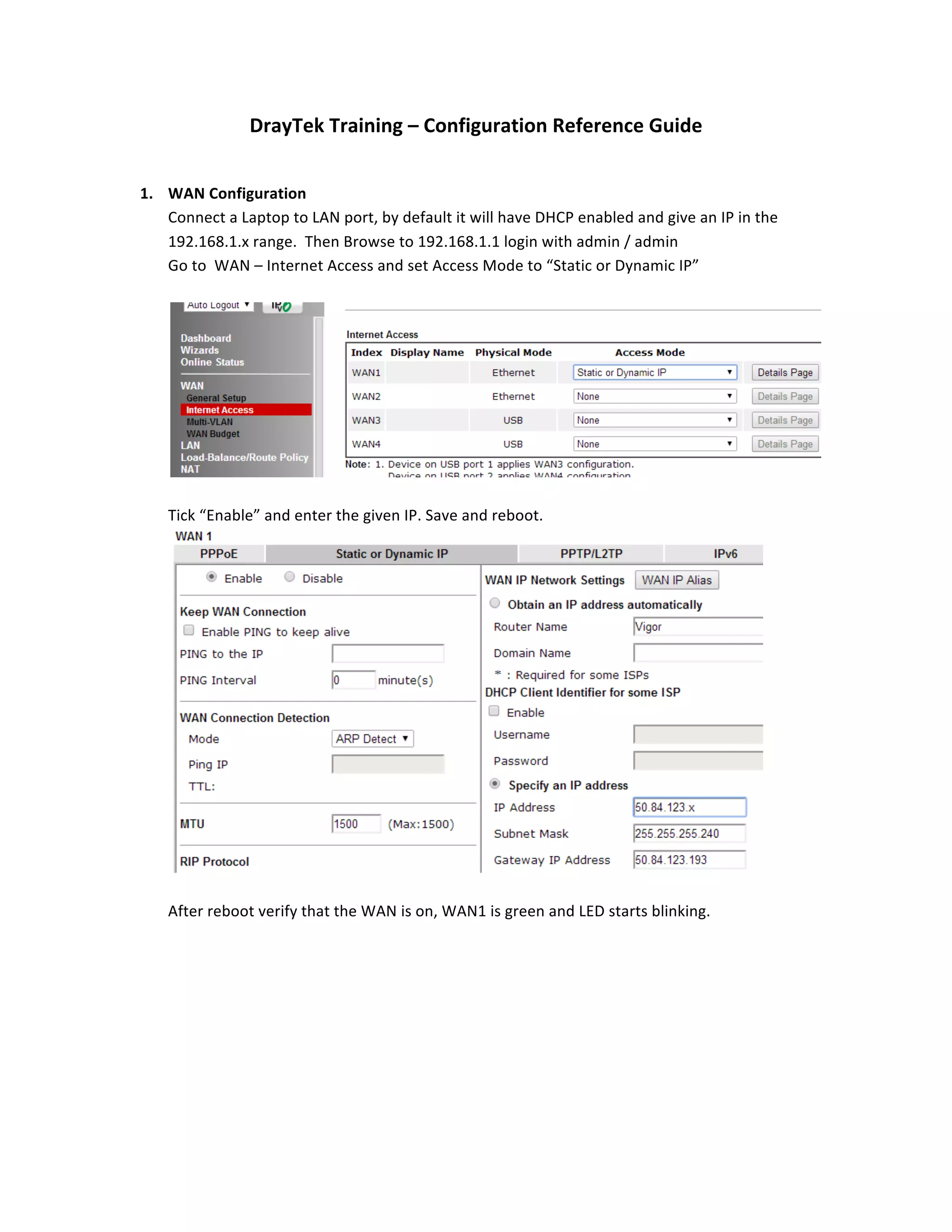 DrayTek training - Configuration Reference Guide | PDF