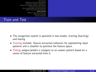 Dr azimifar pattern recognition lect1 | PDF