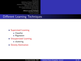 Dr azimifar pattern recognition lect1 | PDF