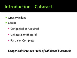 approach and management of congenital cataract | PPT