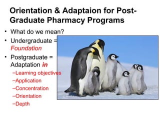 Orientation and Adaptation for Post-Graduate Pharmacy Programs | PPT