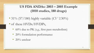 Bioequivalence of Highly Variable Drug Products | PPTX