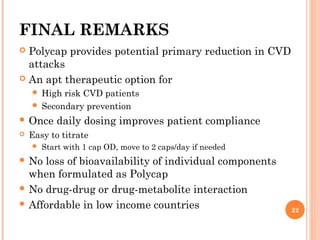 Polypill for primary and secondary preventions of cardiovascular | PPT ...