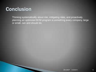 Business continuity & Disaster recovery planing | PPTX