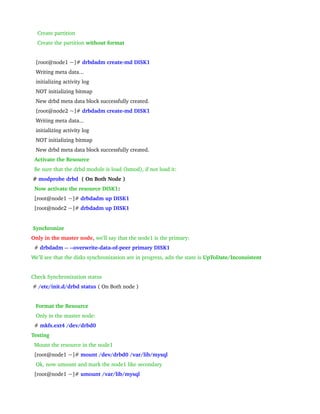 MySQL with DRBD/Pacemaker/Corosync on Linux | PDF
