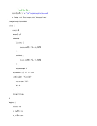 MySQL with DRBD/Pacemaker/Corosync on Linux | PDF