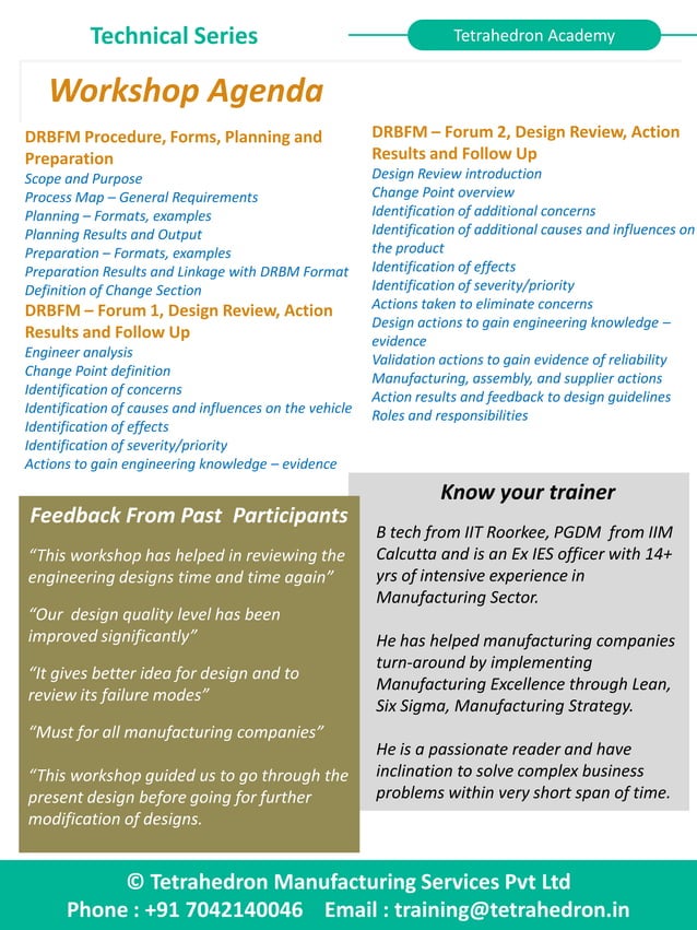Design Review Based on Failure Mode Workshop by Tetrahedron | PDF