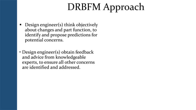 Design Review Based on Failure Mode (DRBFM) Course | PPTX | Civil ...