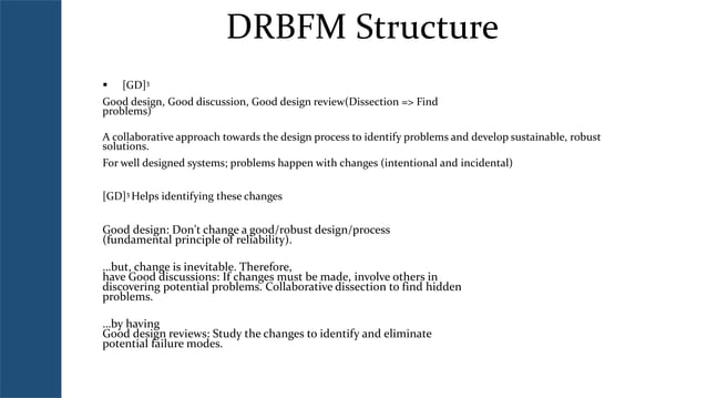 Design Review Based on Failure Mode (DRBFM) Course | PPTX | Civil Engineering Industry | Industries