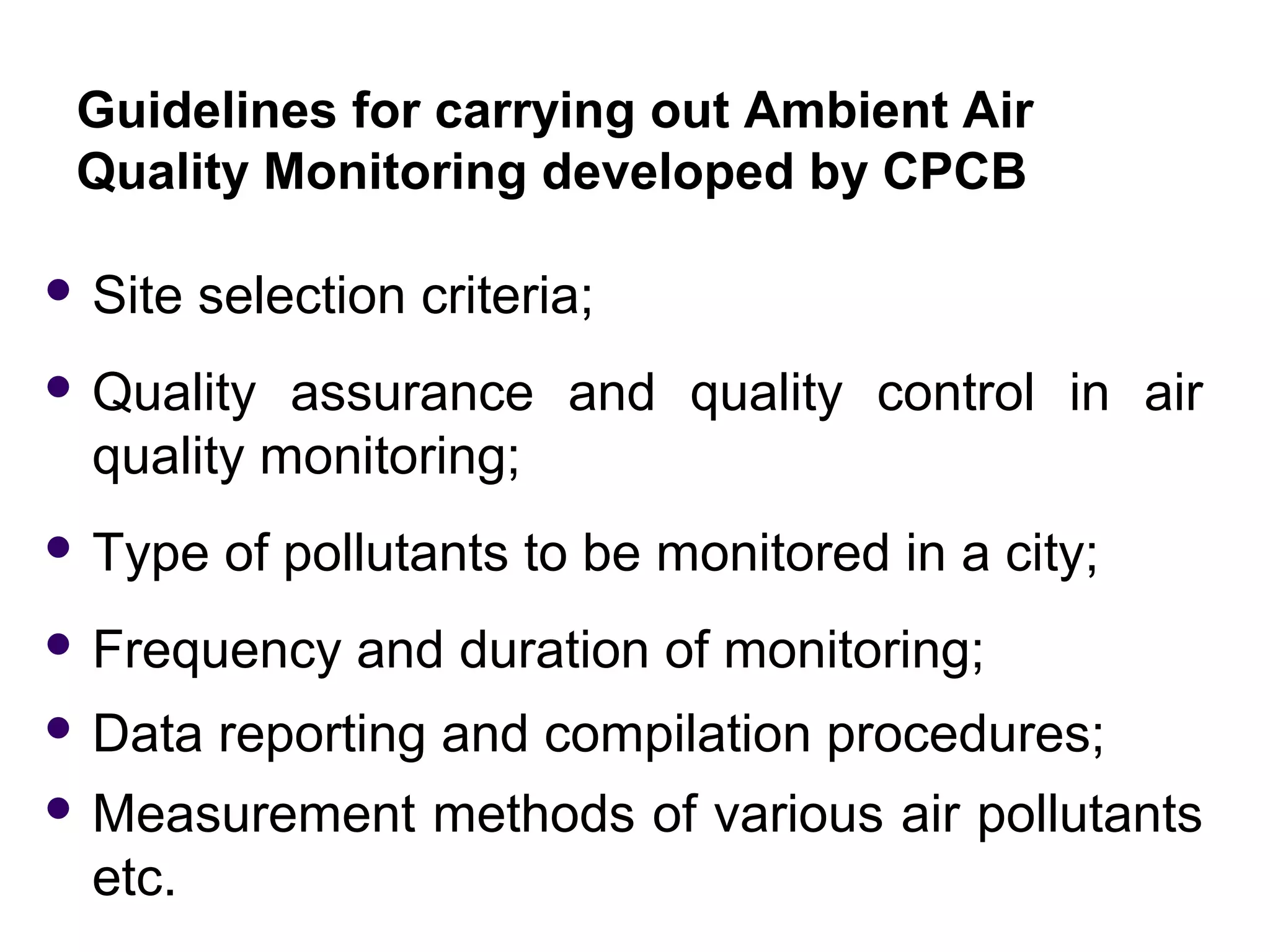 Appropriate Instruments & techniques for Complying with Air Quality ...