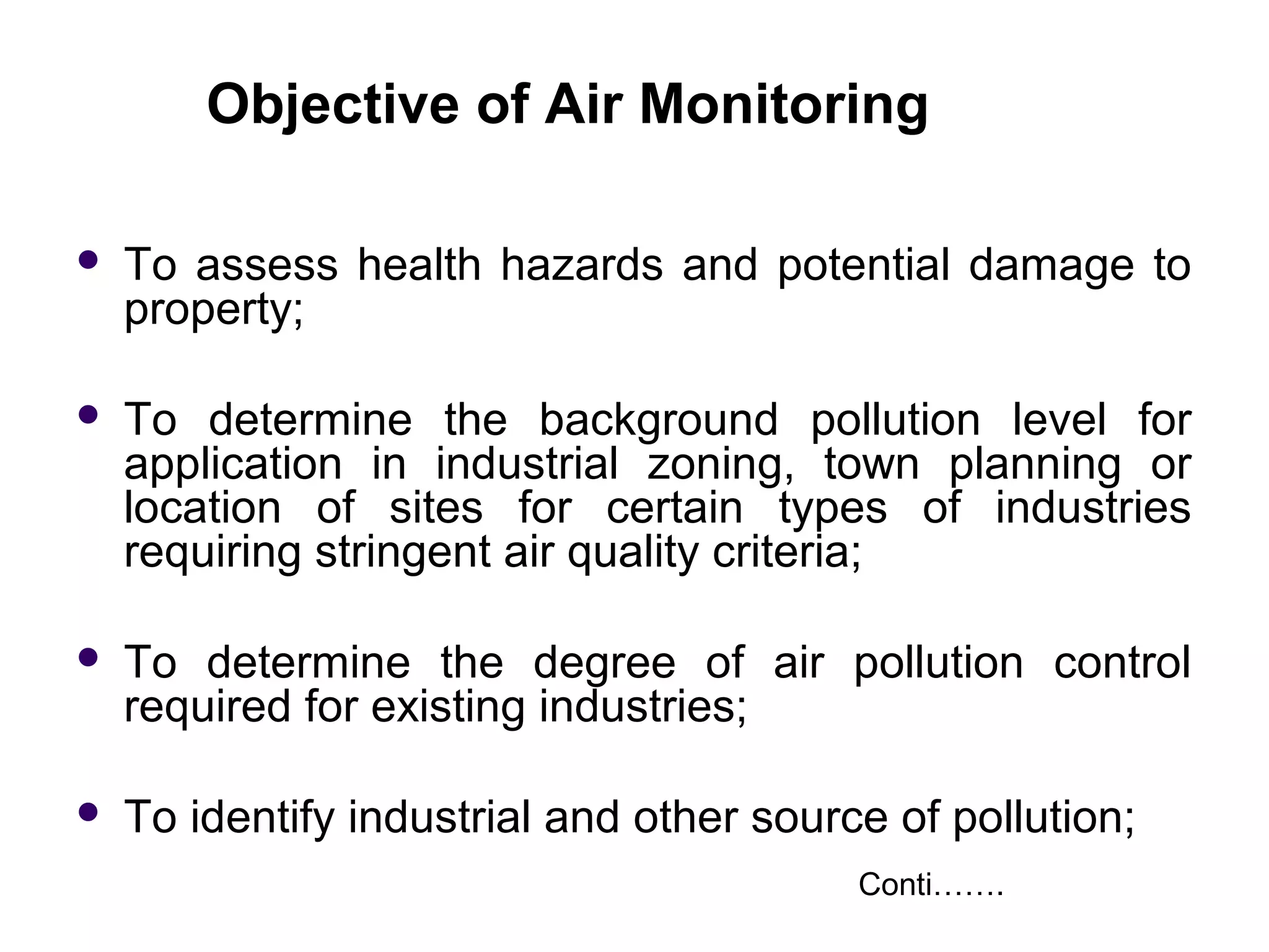 Appropriate Instruments & techniques for Complying with Air Quality ...