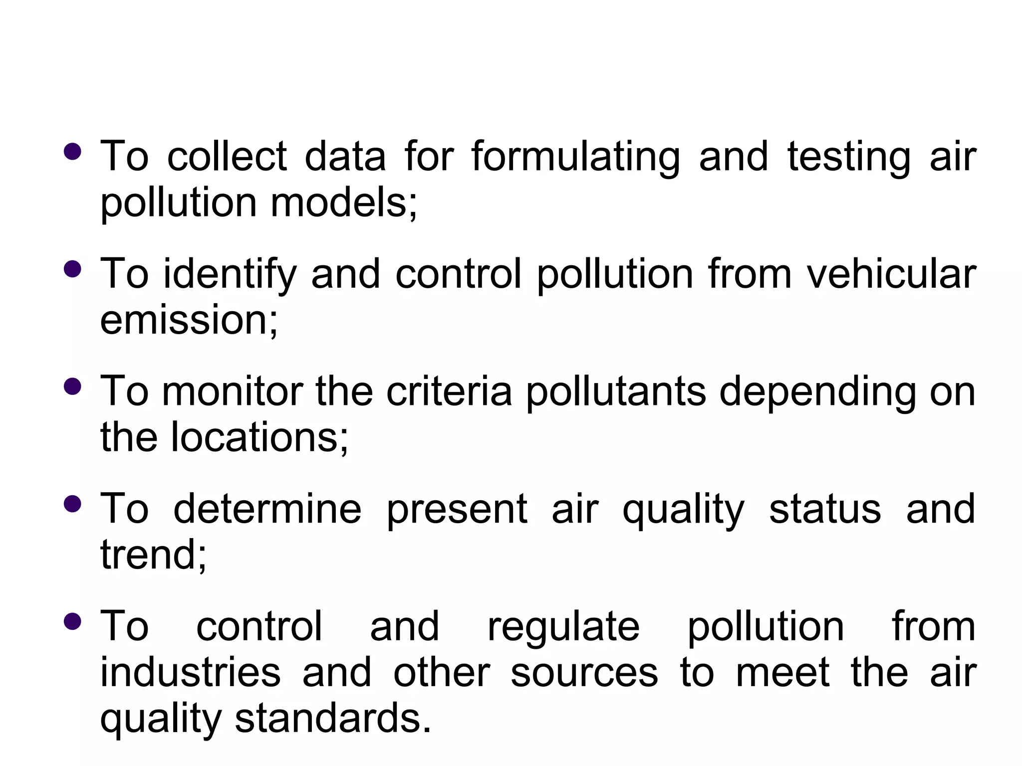 Appropriate Instruments & techniques for Complying with Air Quality ...