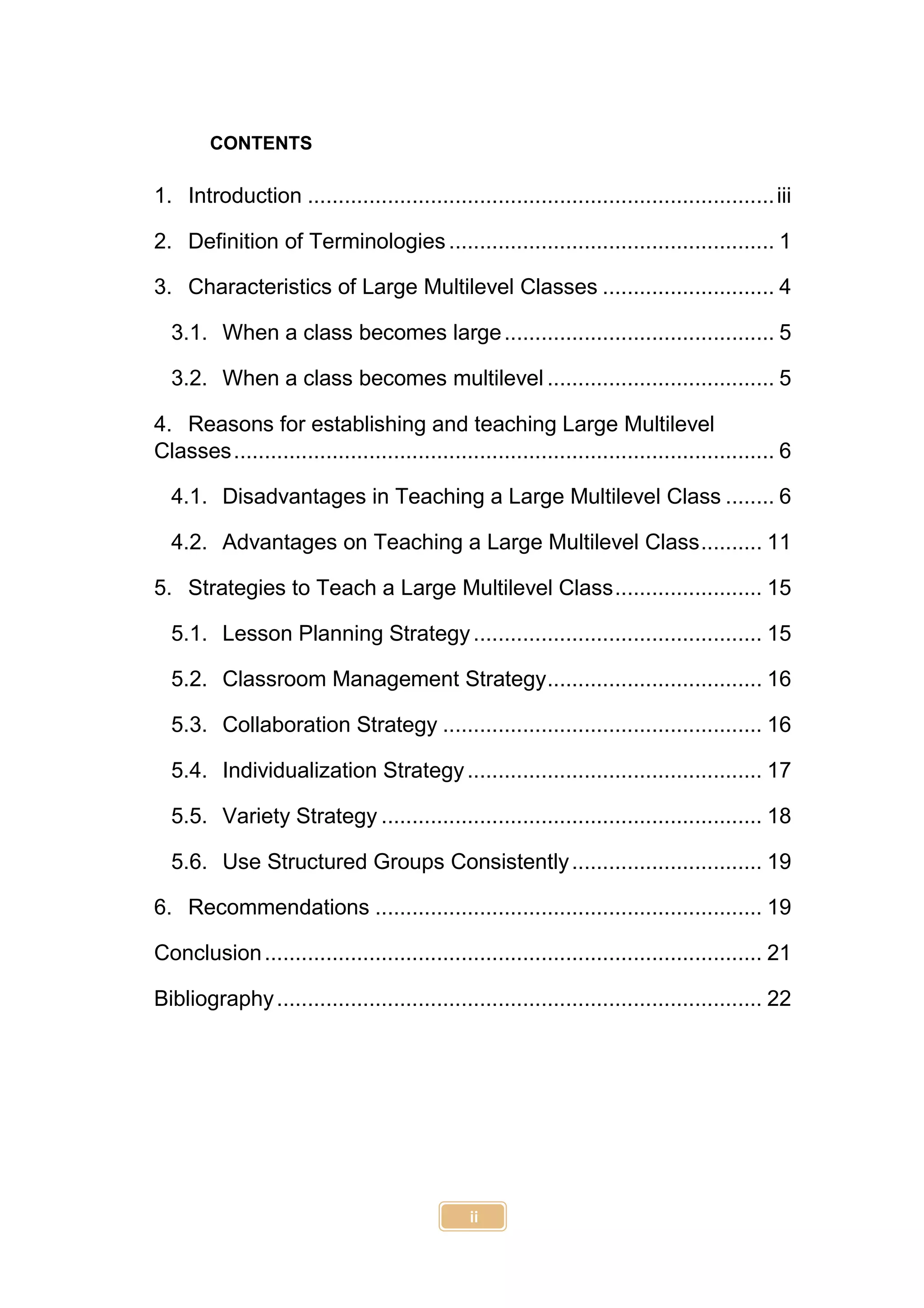 Strategies used to teach a large multilevel Class | PDF
