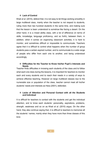 Strategies used to teach a large multilevel Class | PDF