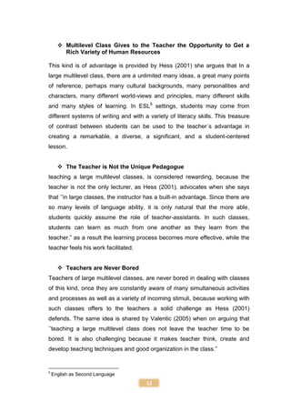 Strategies used to teach a large multilevel Class | PDF