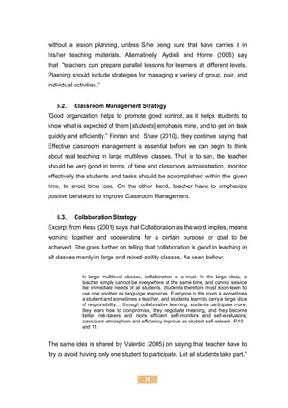 Strategies used to teach a large multilevel Class | PDF