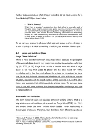 Strategies used to teach a large multilevel Class | PDF